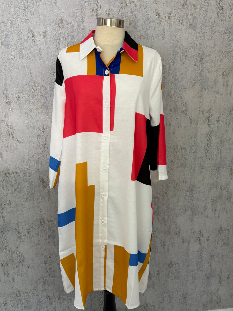 Cubism Artsy Button Down Dress – Tallulah Boutique PR